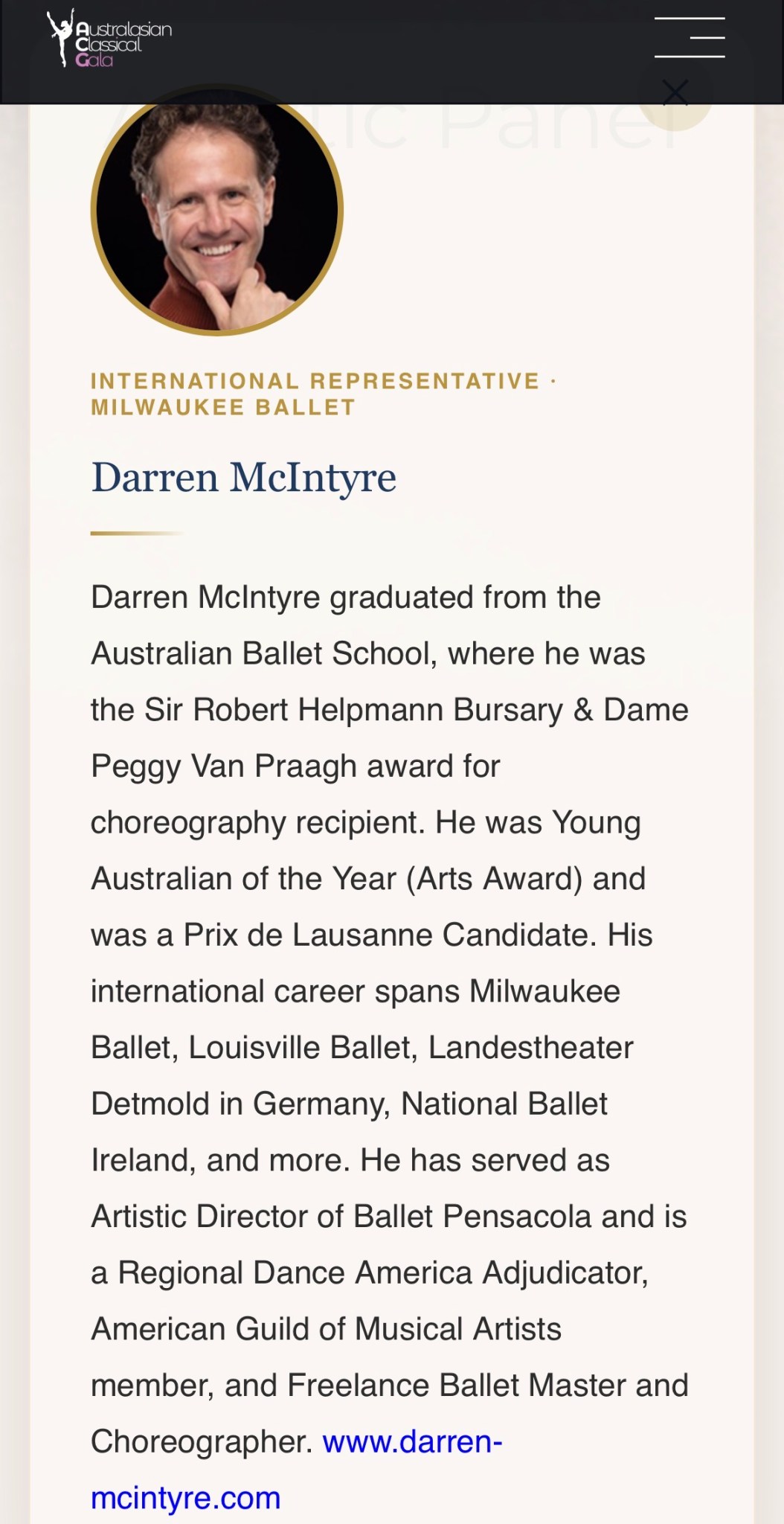 Calendar & Upcoming Events – DARREN McINTYRE